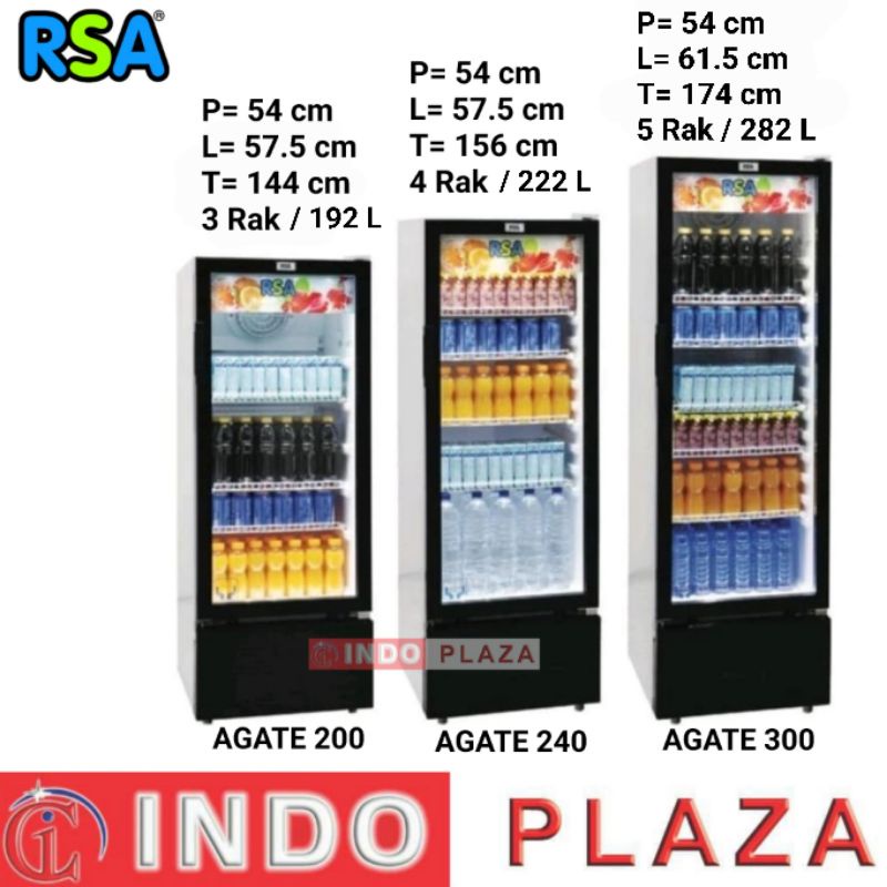 Jual SHOWCASE RSA AGATE 200 3 Rak / 240 4 Rak / 300 5 Rak | Shopee ...