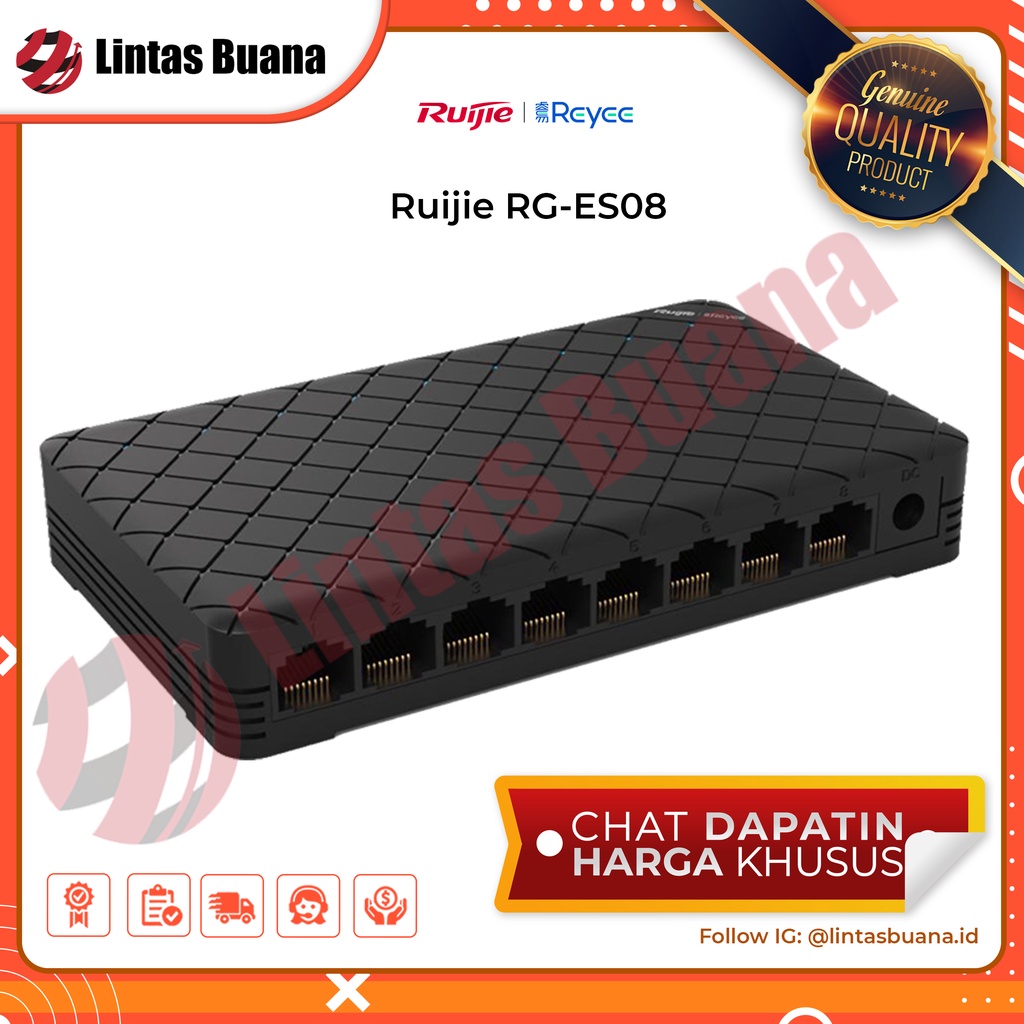 Jual Ruijie Reyee Switch RG-ES08 Plastic Case Unmanaged Switches 8 port ...