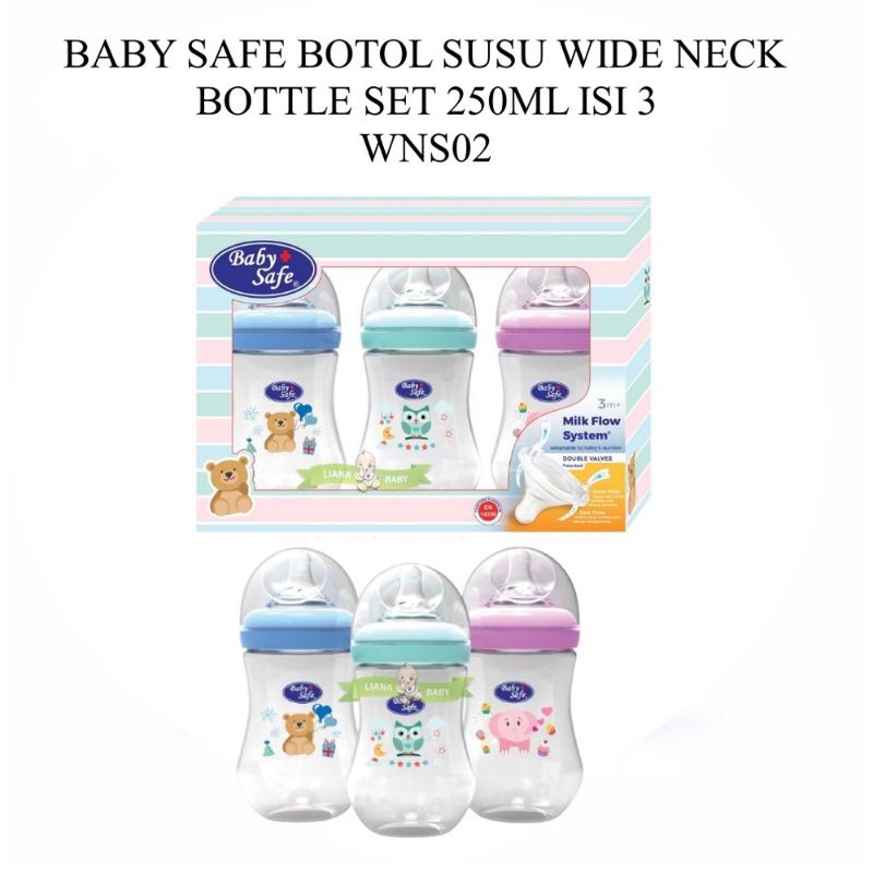 Jual Baby safe Botol Set 125ml WNS01 / 250ml WNS02 botol susu wide neck ...