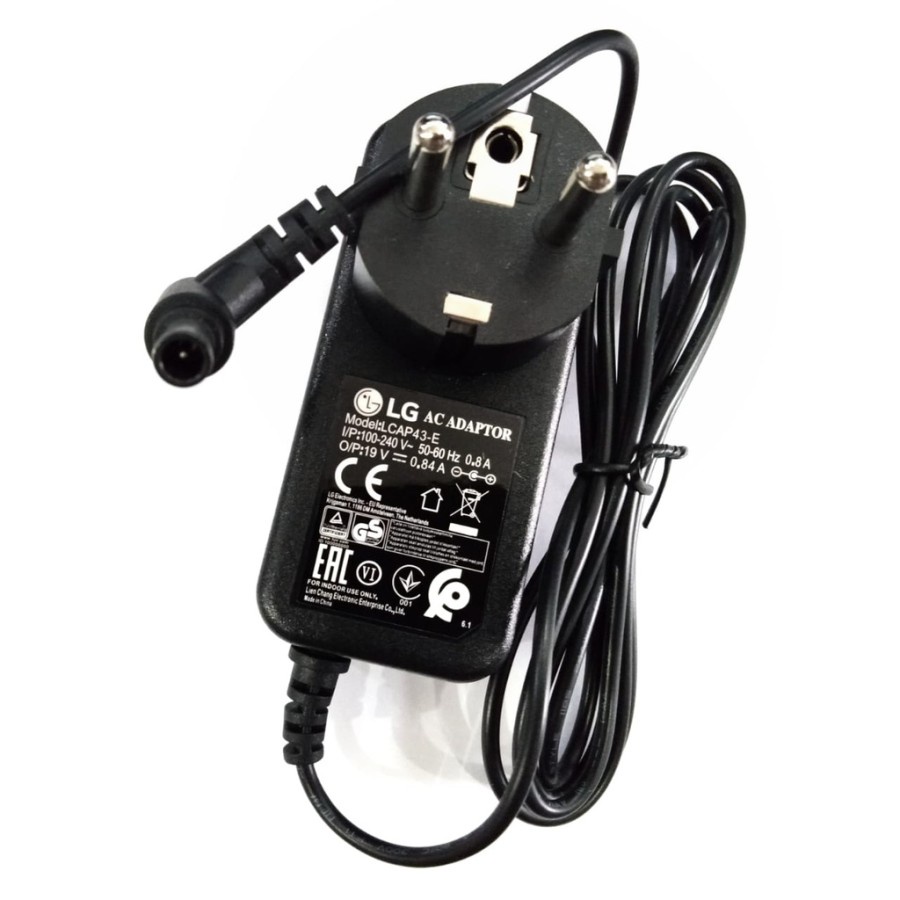Jual Adaptor Charger Casan LG TV LED LCD Monitor 19V 0.84A | Shopee ...