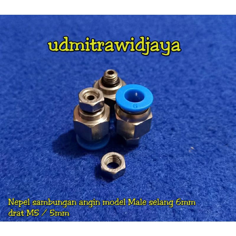 Jual Fitting pneumatic / sambungan selang angin 6mm Model Male Lurus ...