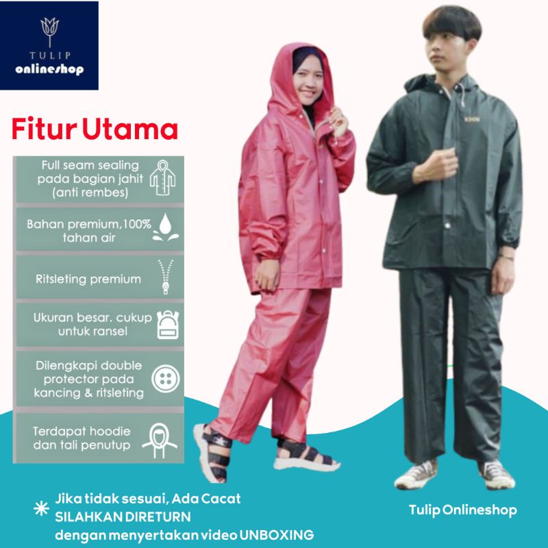Jual Jas Hujan Mantel Hujan Pria Wanita Dewasa Model Setelan baju dan celana Kualitas Terbaik ...