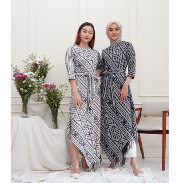 Jual Gamis Lancip Tenun Ikat Batik Troso Etnik Dress Muslim Maxi Pesta ...