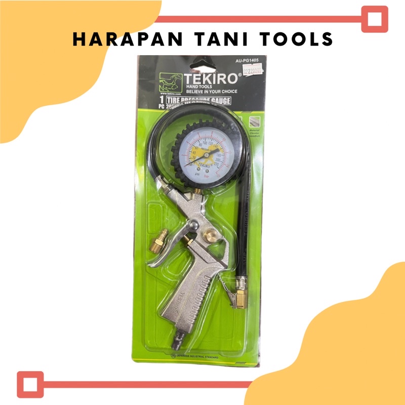 Jual Tekiro Tire Pressure Gauge 200psi / Tekiro Alat Isi Angin 3in1 ...