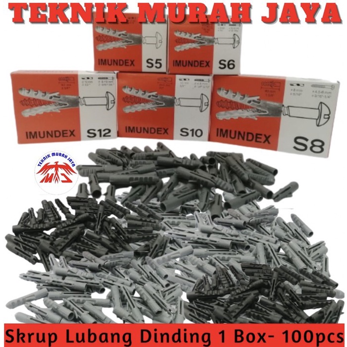 Jual IMUNDEX FICHER S5 Fiser Pengait Sekrup Bor Tembok Baut Tembok Viser Wall Plug Pisser Box ...
