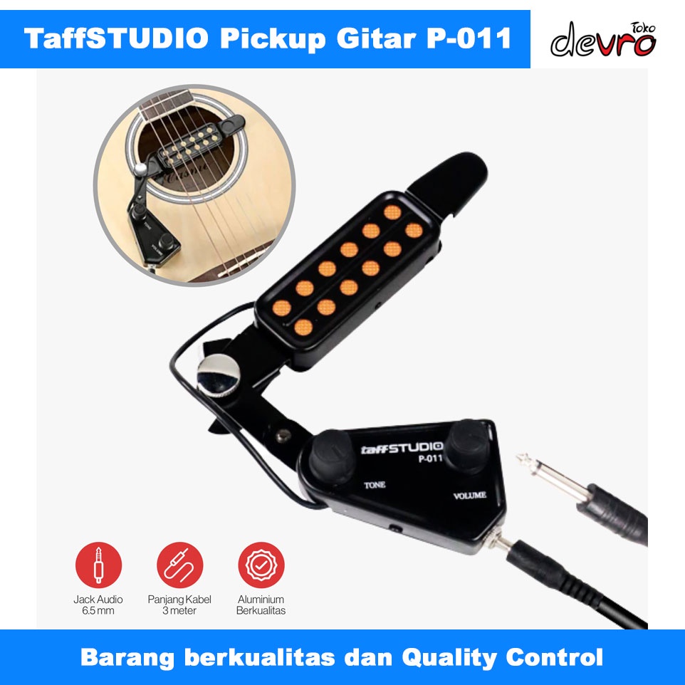 Jual TaffSTUDIO Pickup Gitar Akustik With Tone Volume Control - P-011 ...