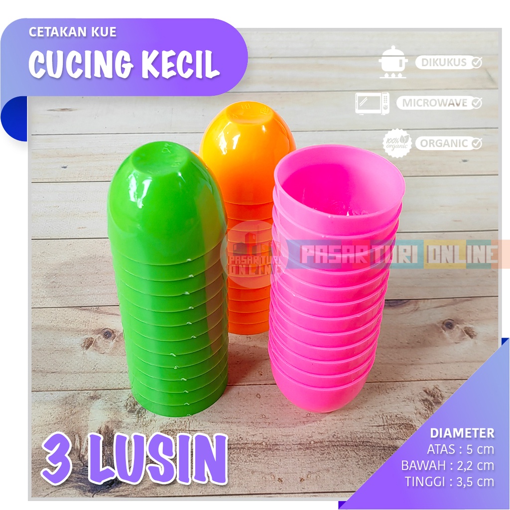 Jual Paket 3 Lusin Cetakan Kue CUCING KECIL Rege Plastik Puding Jelly ...