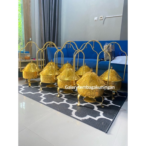 Jual Pemanas makanan kuningan bulat chafingdish kuningan / Harga per ...