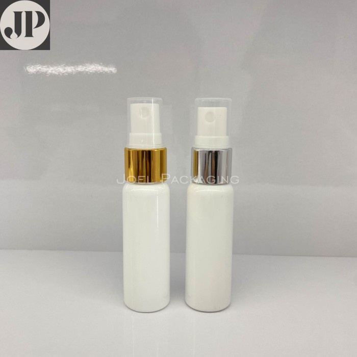 Jual Botol Spray 30 ML Putih Ring Gold / Botol 30ml Spray Almunium ...