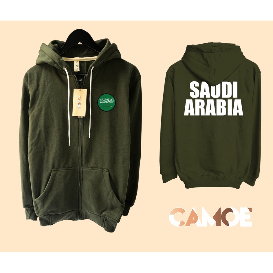 Jual Jaket Hoodie Zipper CAMOE Saudi Arabia Flag Bendera Arab Saudi ...