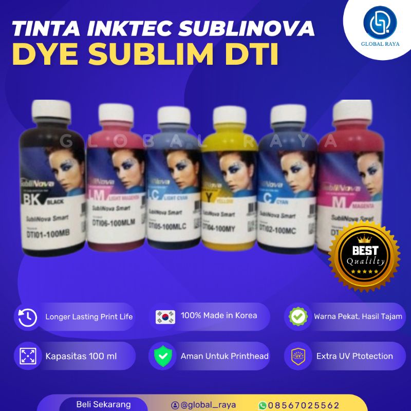 Jual Tinta Inktec SubliNova Dye Sublime DTI 100ML | Shopee Indonesia