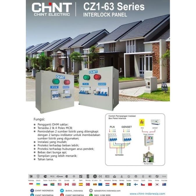 Jual Panel Interlock Chint 2P 6Ka Switch Pln-Genset (Ohm Saklar ...