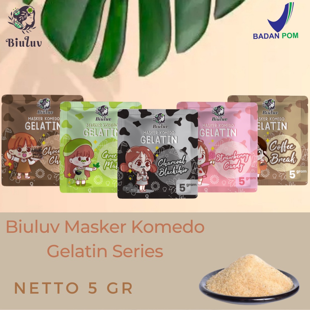 Jual BPOM Masker Komedo Gelatin 5 Gram Biuluv - Masker Gelatin Biuluv ...