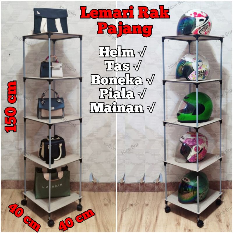 Jual Lemari Pajang Rak Terbuka 4 Ruang Tanpa Cover Etalase Helm Tas ...