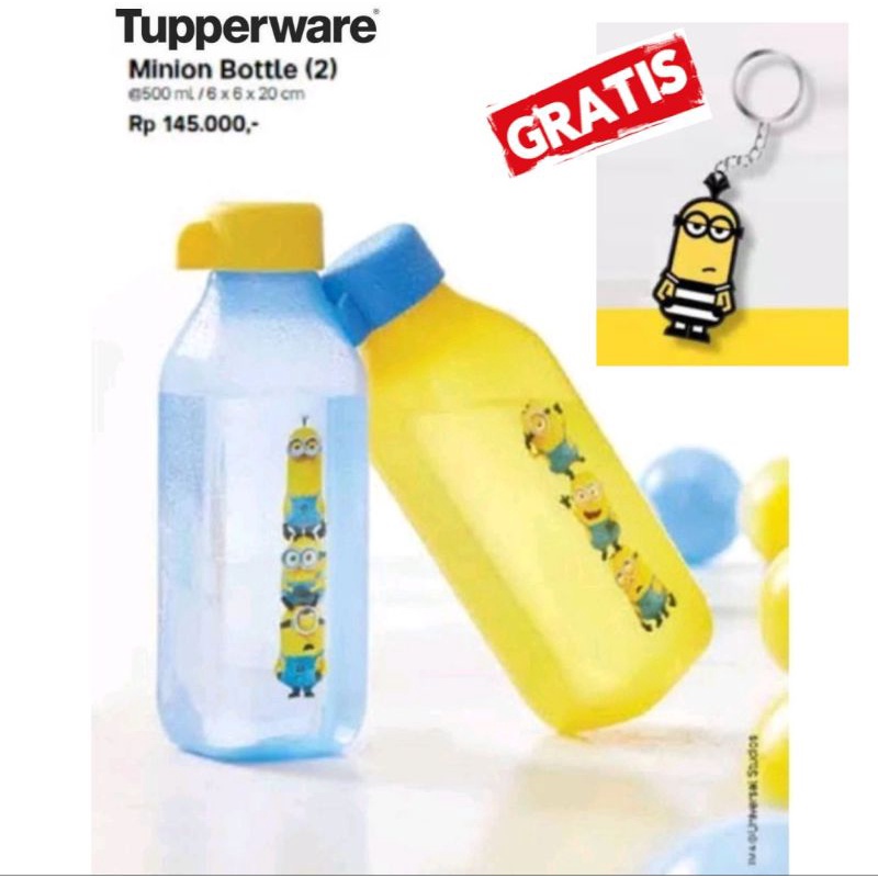 Jual FREE GIFT !!! Tupperware Minion Eco Bottle 500 ml (2 Pcs) // Kids ...
