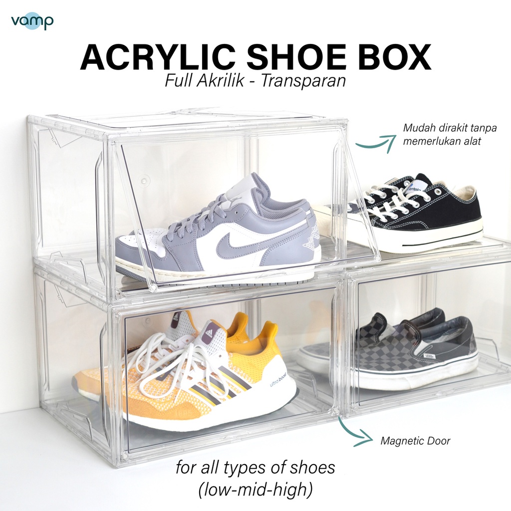 Jual Acrylic Shoe Box by Vamp | Kotak Sepatu Sneakers Full Akrilik ...