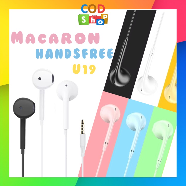 Jual COD - H681 Earphone Macaron U19 / Handsfree U19 Macaron Color Hifi ...