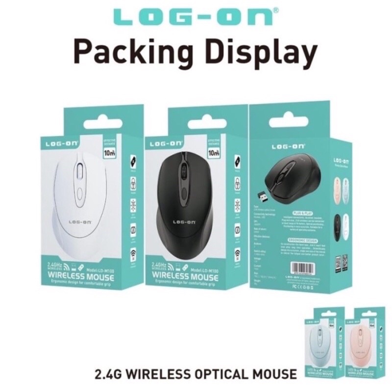Jual MOUSE WIRELESS LOG-ON M100 2.4Ghz OPTICAL 1600DPI | Shopee Indonesia