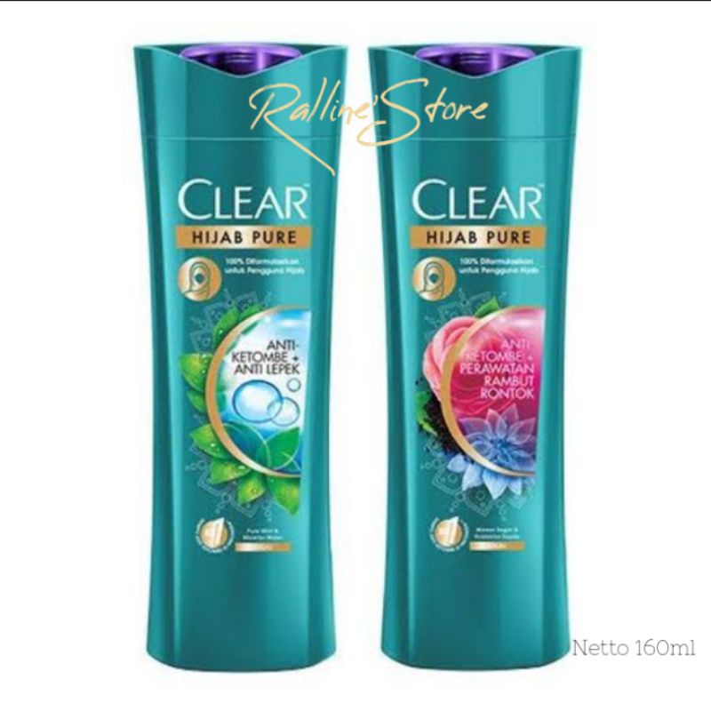 Jual Shampoo CLEAR HIJAB PURE ANTI KETOMBE+PERAWATAN RAMBUT RONTOK ...