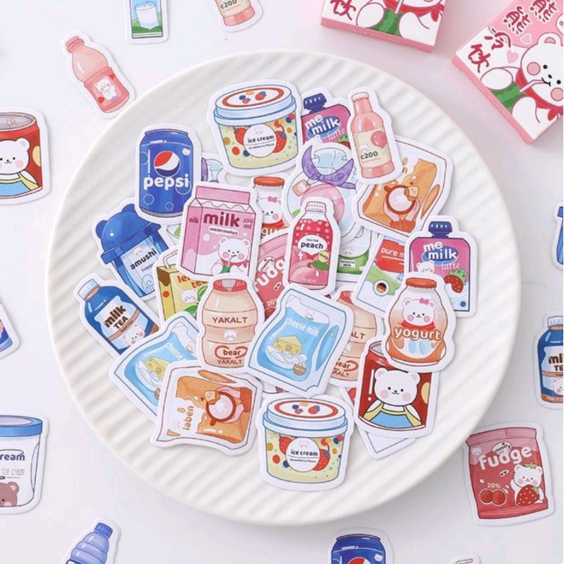 Jual RANDOM STICKER MOTIF MINUMAN/MAKANAN/SNACK/For Jurnaling/Scrapbook ...
