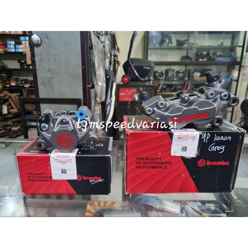 Jual Paket Brembo set depan belakang 4p dan 2p Grey Red Logo P4 P2 ori Italy | Shopee Indonesia