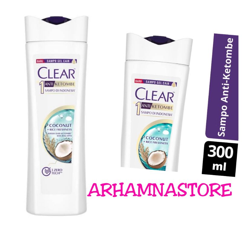 Jual CLEAR Shampoo Anti Ketombe Coconut+Rice Freshness 300ml | Shopee Indonesia