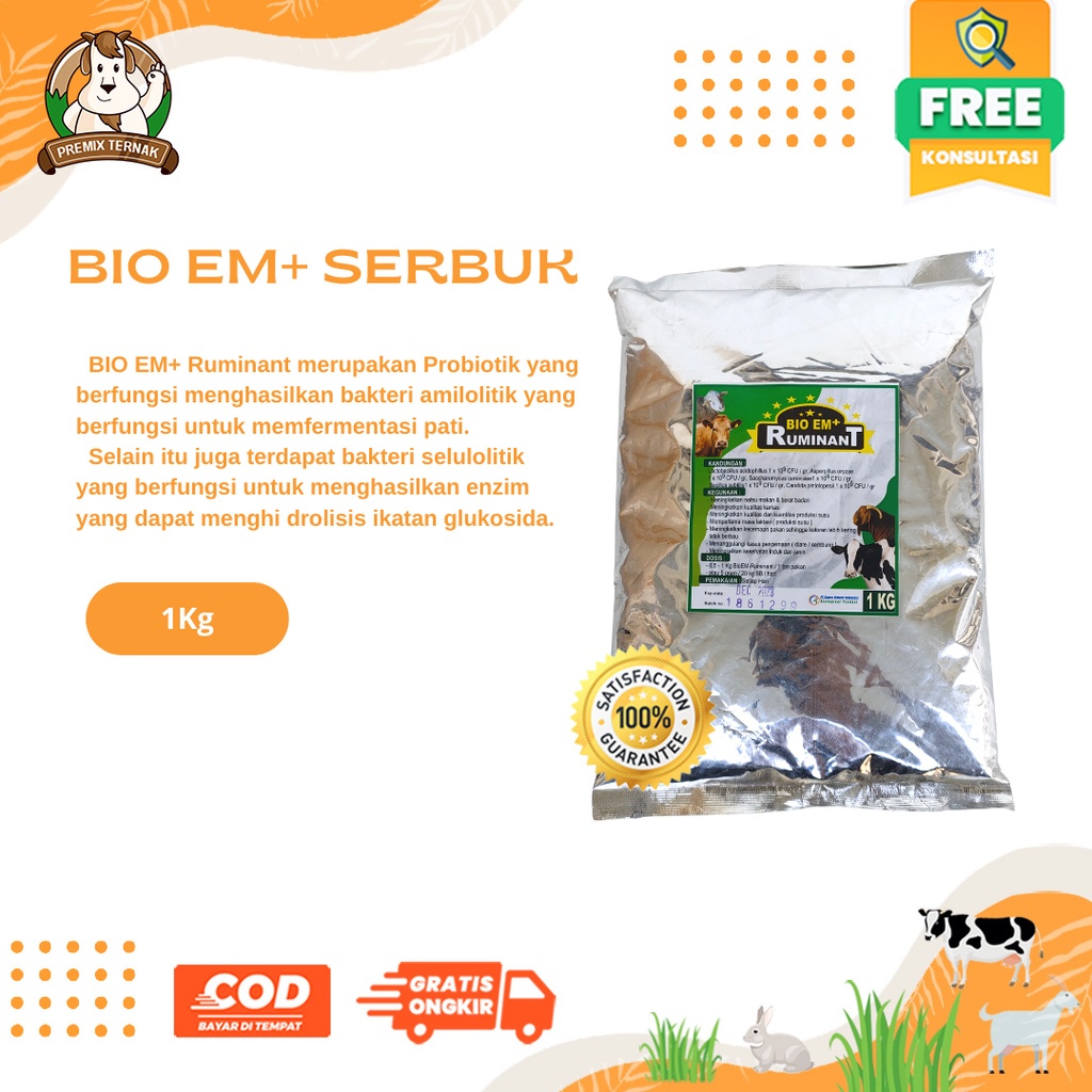 Jual BIO EM PLUS 1 KG - Probiotik Serbuk Peternakan Fermentasi Pakan ...