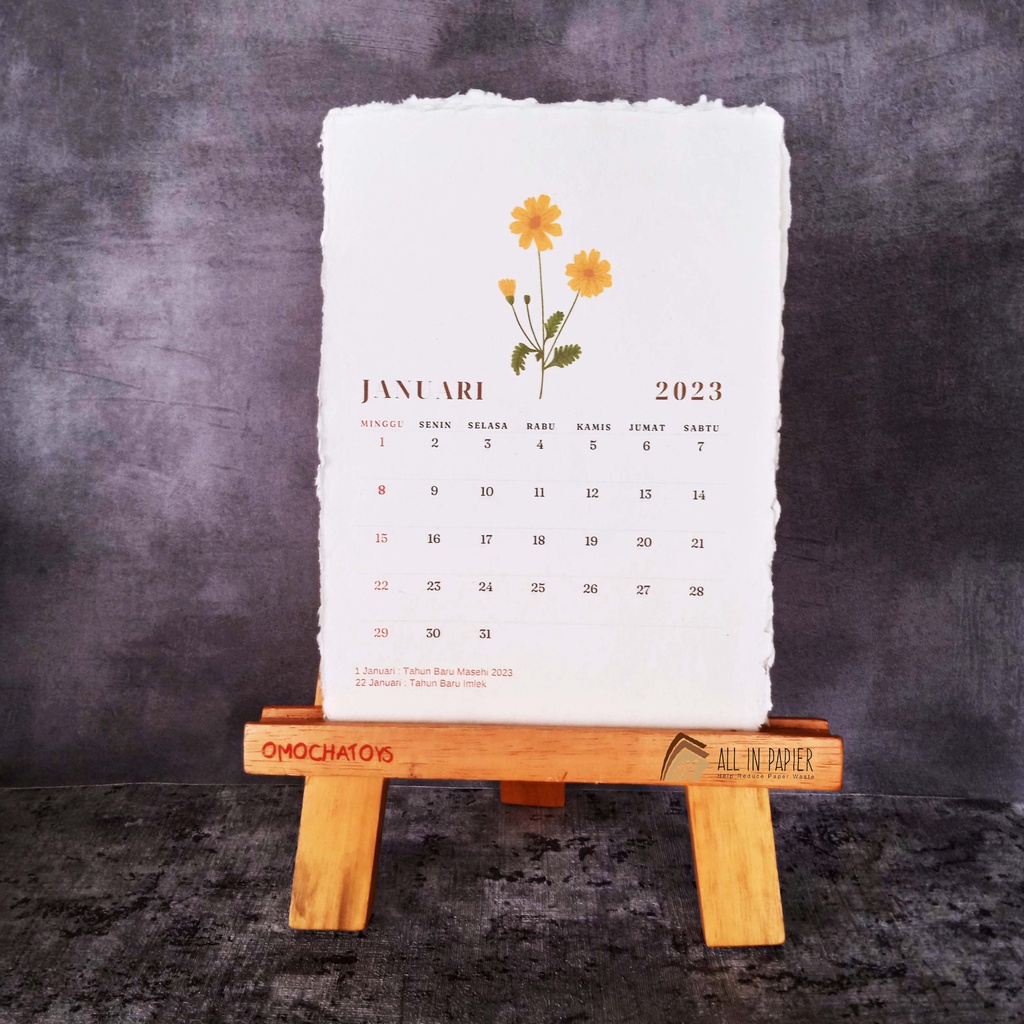Jual Pre Order Kalender 2023 Dengan kertas Daur Ulang Handmade Ukuran ...