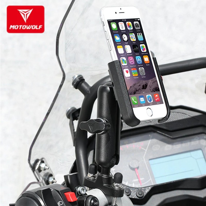 Jual Motowolf V3 Phone Holder HP Motor Stang Spion 360 Alloy Tempat GPS | Shopee Indonesia