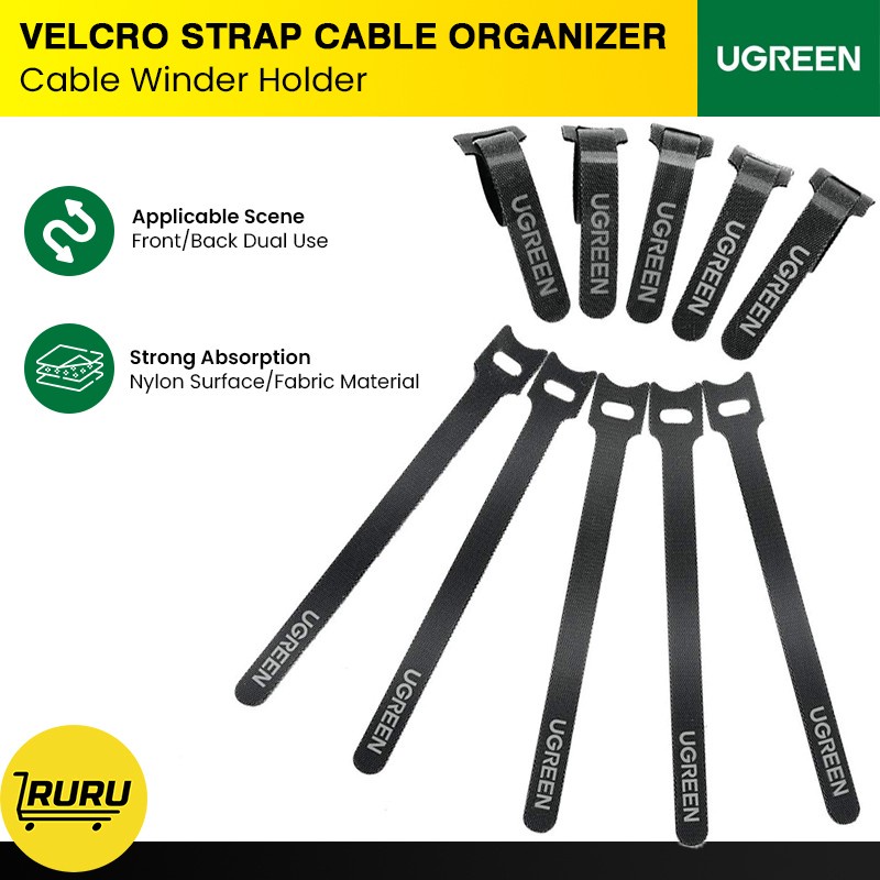 Jual UGREEN Velcro Cable Winder Organizer Fasterner Wire Tie 18CM 10 ...