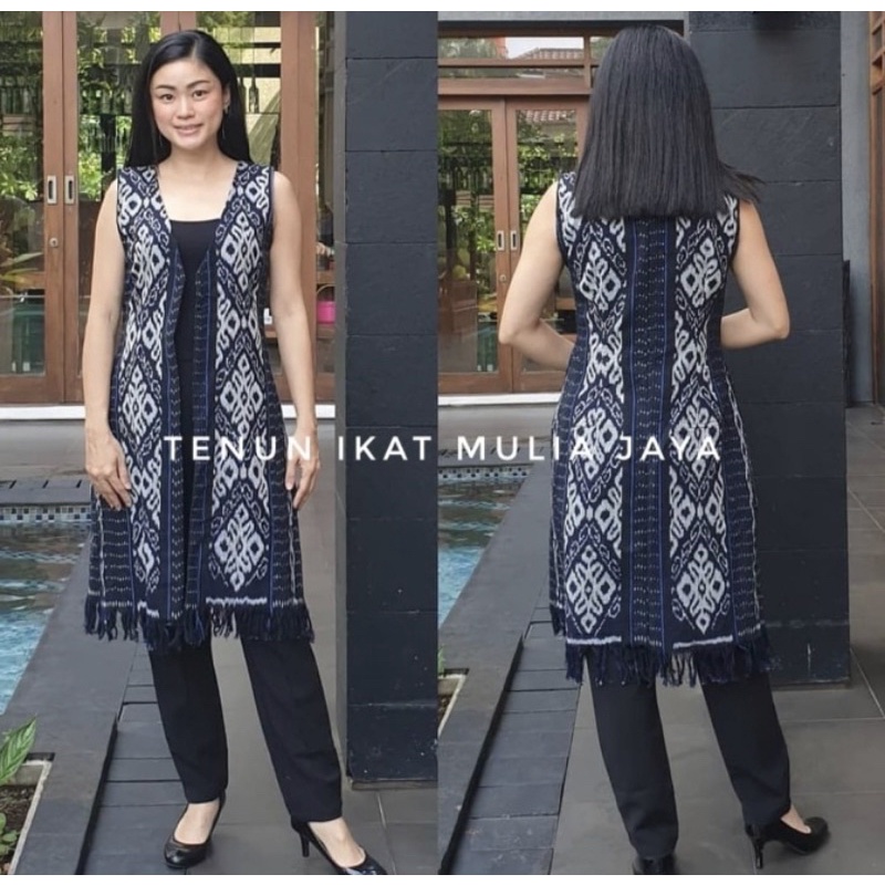 Jual rompi vest batik tenun wanita original | Shopee Indonesia