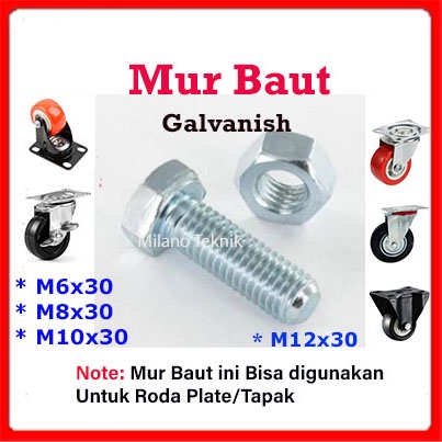 Jual Mur Baut 6mm/8mm/10mm/12mm BMP 6x30/8x30/10x30/10x48/12x30 ...