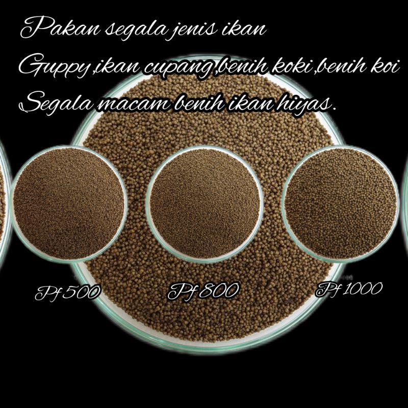 Jual pakan ikan pengle,pf 1000,pf 500 berat 100 g | Shopee Indonesia