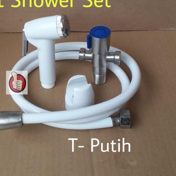 Jual Paket Jet Shower + Stop Kran Shower Double T - T - Ivory | Shopee ...