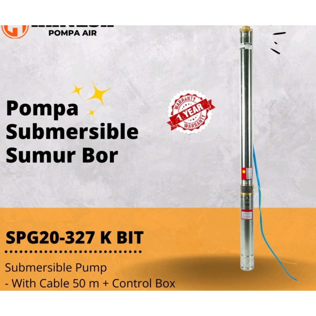 Jual POMPA AIR RENDAM CELUP SUMUR LISTRIK 1 HP 3 INCH + KABEL 50 METER ...