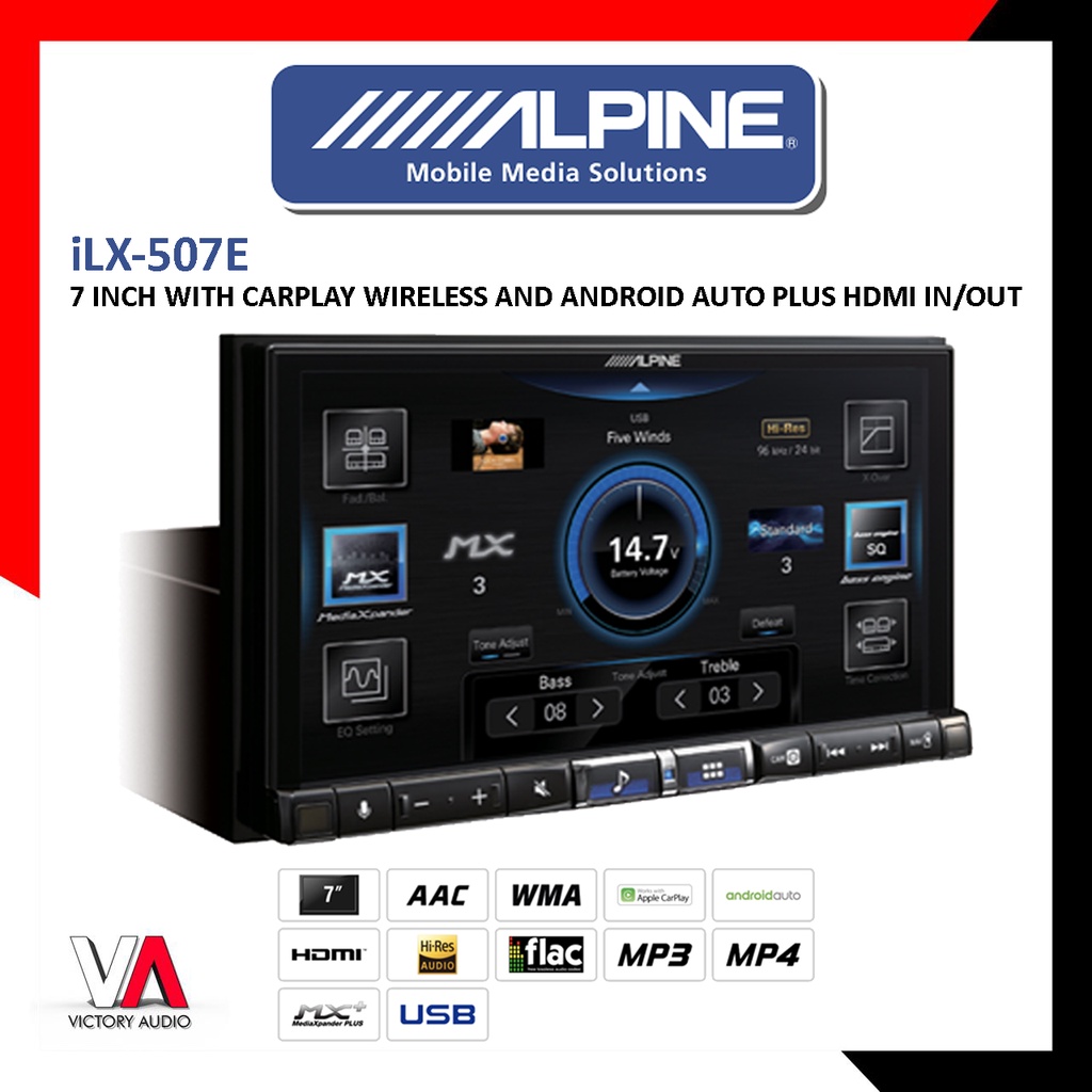 Jual Head Unit Mobil ALPINE iLX-507E 7 Inch Apple Carplay Wireless ...
