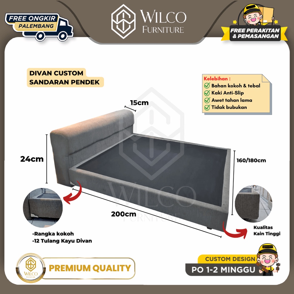 Jual Divan+Sandaran Pendek / Divan Kasur Pendek Murah / Rangka Tempat ...