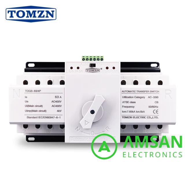 Jual ATS Automatic Transfer Switch 4P 63A 380V TOMZN Otomatis Genset ...