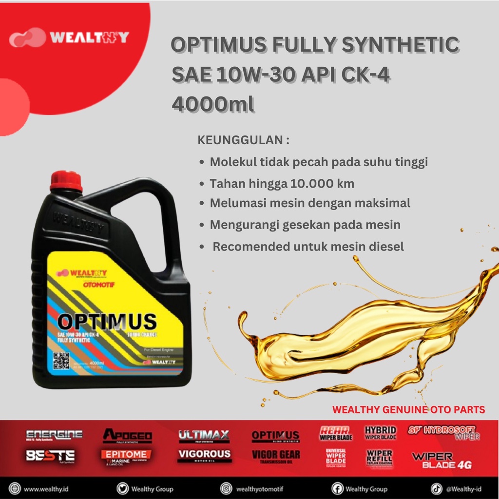 Jual OPTIMUS SAE 10W-30 API CK-4 | 4000ml | Shopee Indonesia