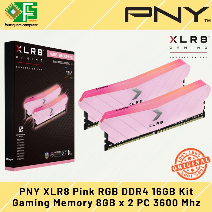 Jual PNY XLR8 Gaming RGB DDR4 16GB Kit 8GB x 2 PC 3600 Mhz Pink ...