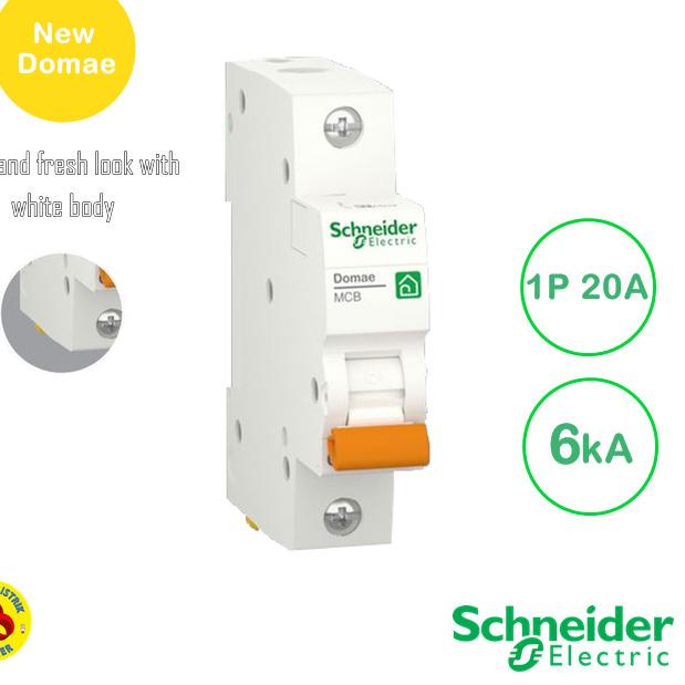 Jual Schneider MCB 1P 20A 6kA New Domae MCB Breaker 1 Phase 20 Amp 6kA | Shopee Indonesia