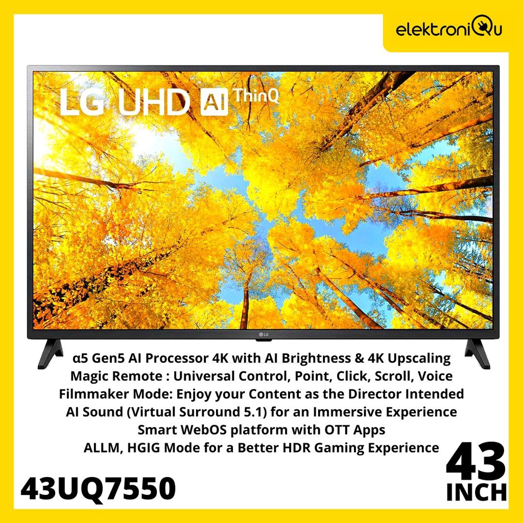 Jual LED TV LG 43UQ7550 43 INCH 4K UHD Smart TV | WebOS | Active HDR ...