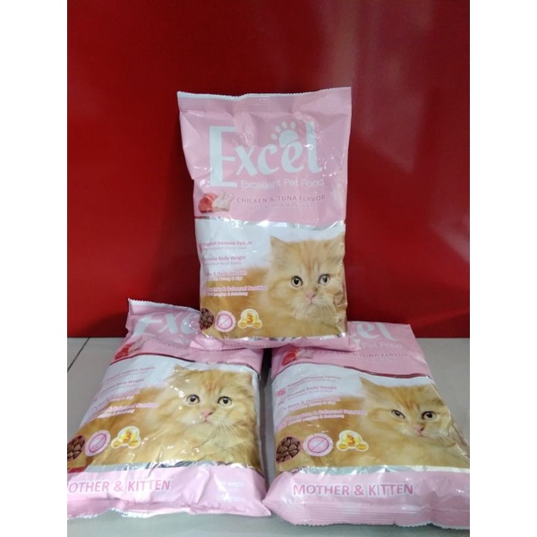 Jual Excel Chicken & Tuna Flavor Mother &Kitten cat food 500g | Shopee ...