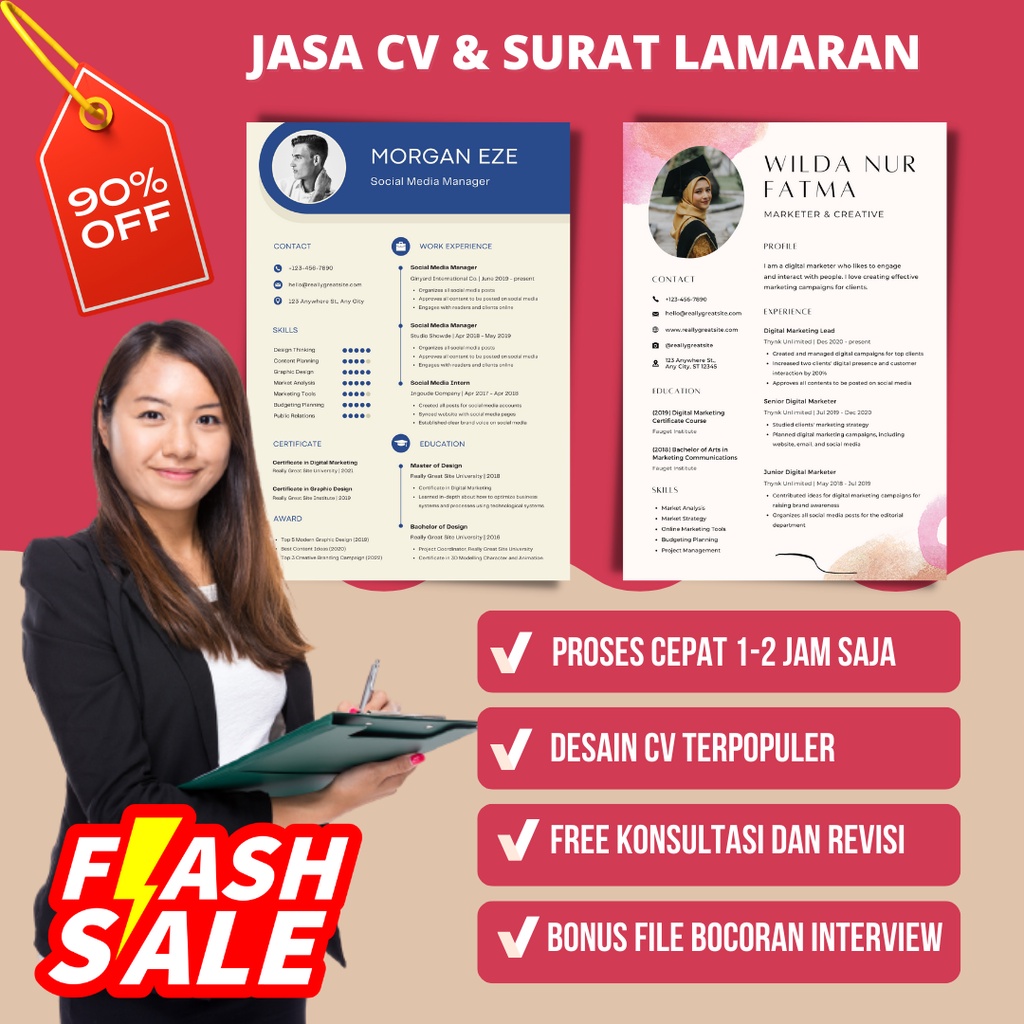 Jual Jasa Pembuatan CV | Jasa Desain CV | Jasa CV | Hanya Hitungan Jam | Surat Lamaran Kerja ...