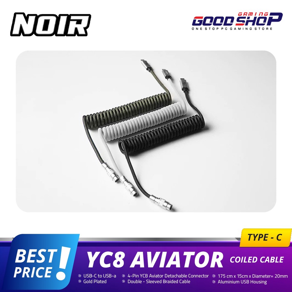 Jual Noir Type-C Coiled Cable YC8 Aviator | Shopee Indonesia