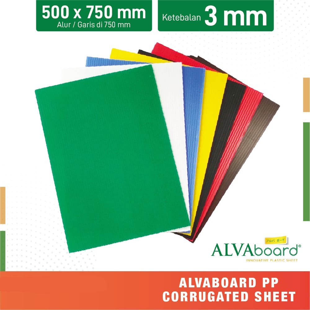Jual Alvaboard PP Flute Board 50 cm x 75 cm x 3 mm / Impraboard ...