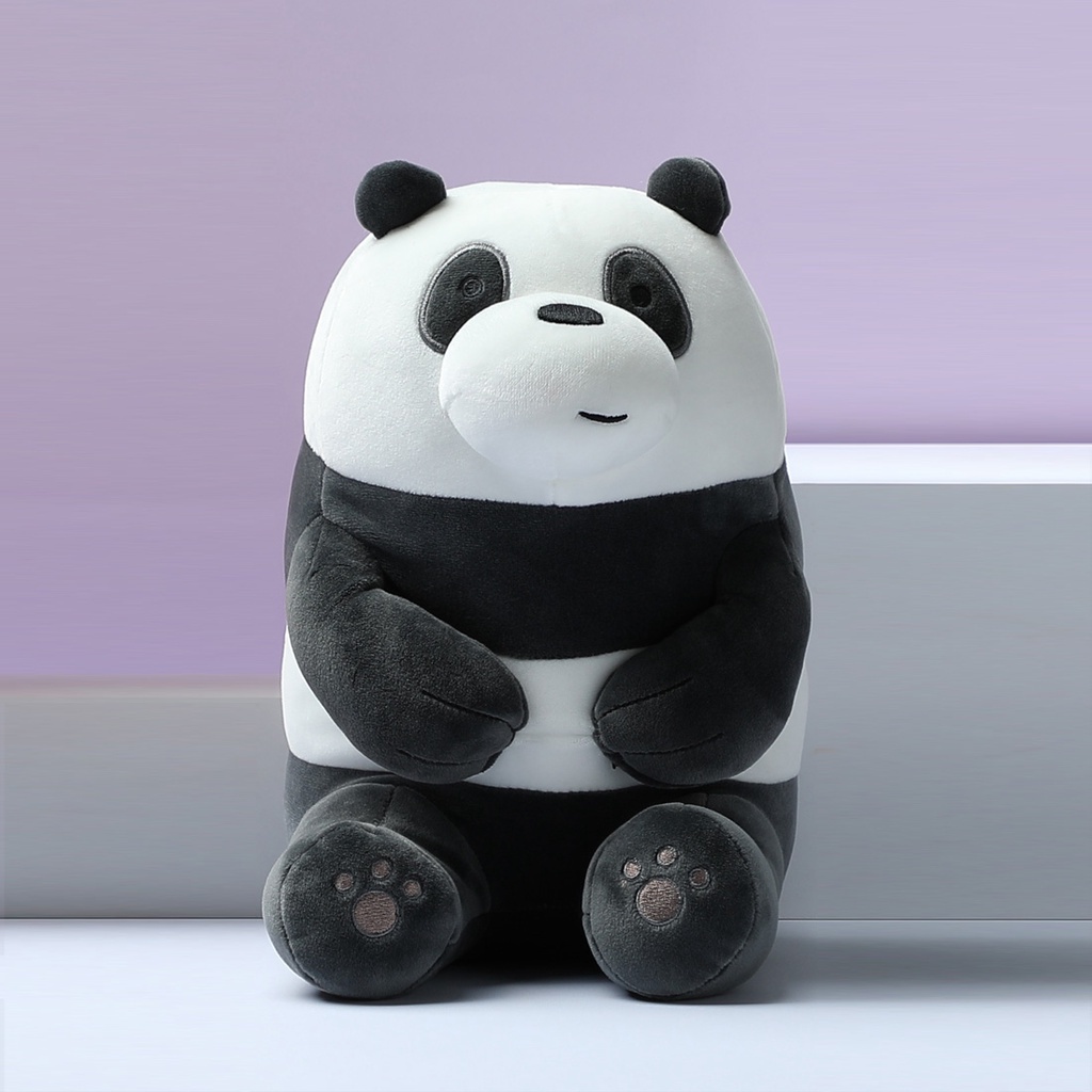 Jual MINISO x WE BARE BEARS! Lovely sitting plush toy. Icebear/panda ...