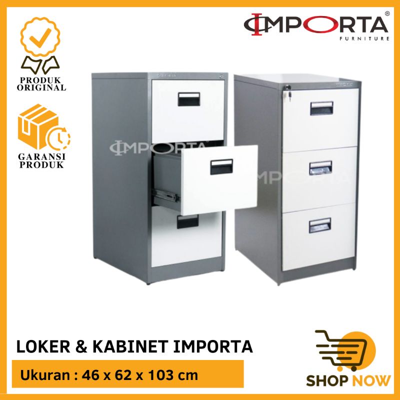 Jual Laci besi 3 susun / drawer / laci importa / lemari loker besi ...