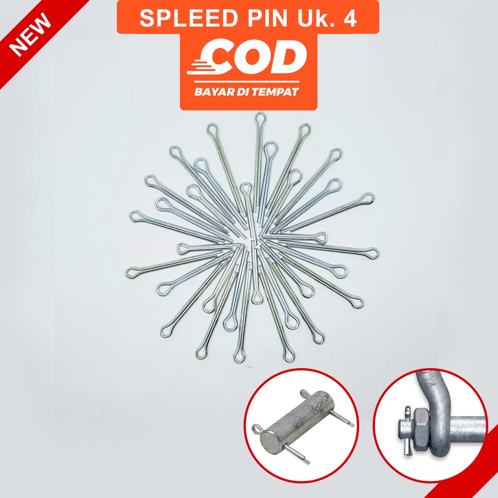 Jual Split pen Cotter Pin ukuran 4 mm (10 Pcs) Stainless Spleed Pin ...