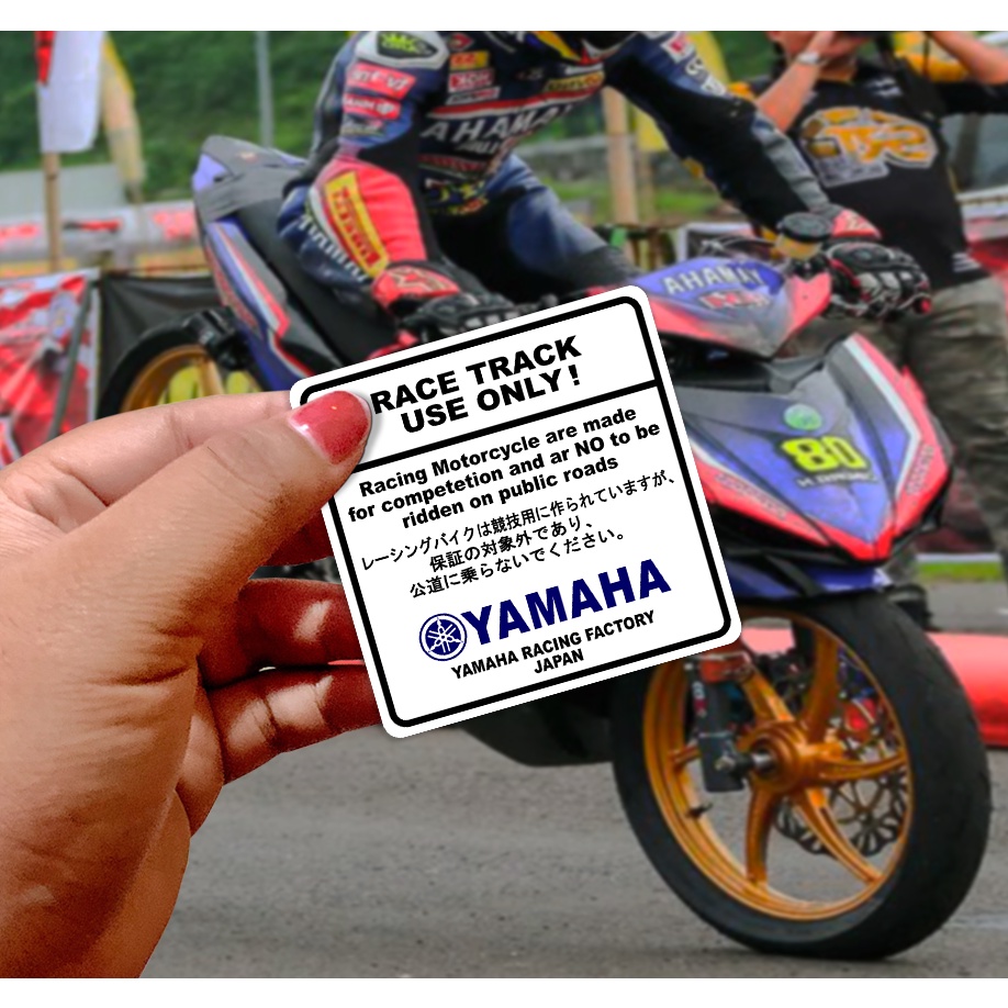 Jual STIKER RACE TRACK USE ONLY JDM HRC YAMAHA | Shopee Indonesia